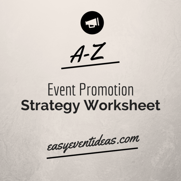 A-Z Event Promotion Strategy Worksheet – Easy Event Ideas