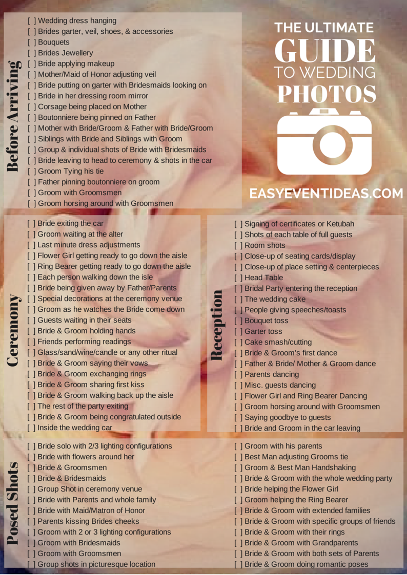 The Ultimate Guide to Wedding Photos – Easy Event Ideas