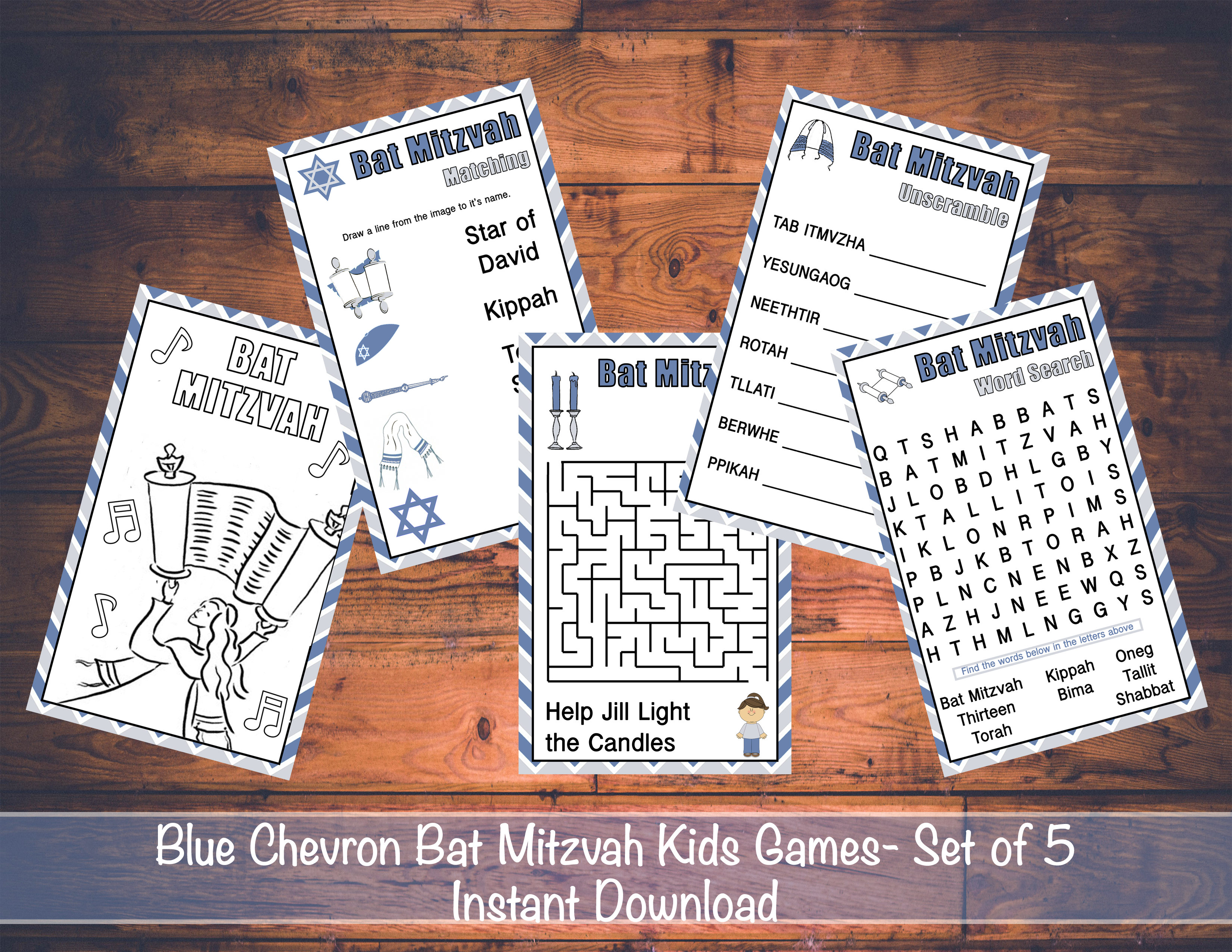 Bar and Bat Mitzvah Printable Games for Kids – Easy Event Ideas