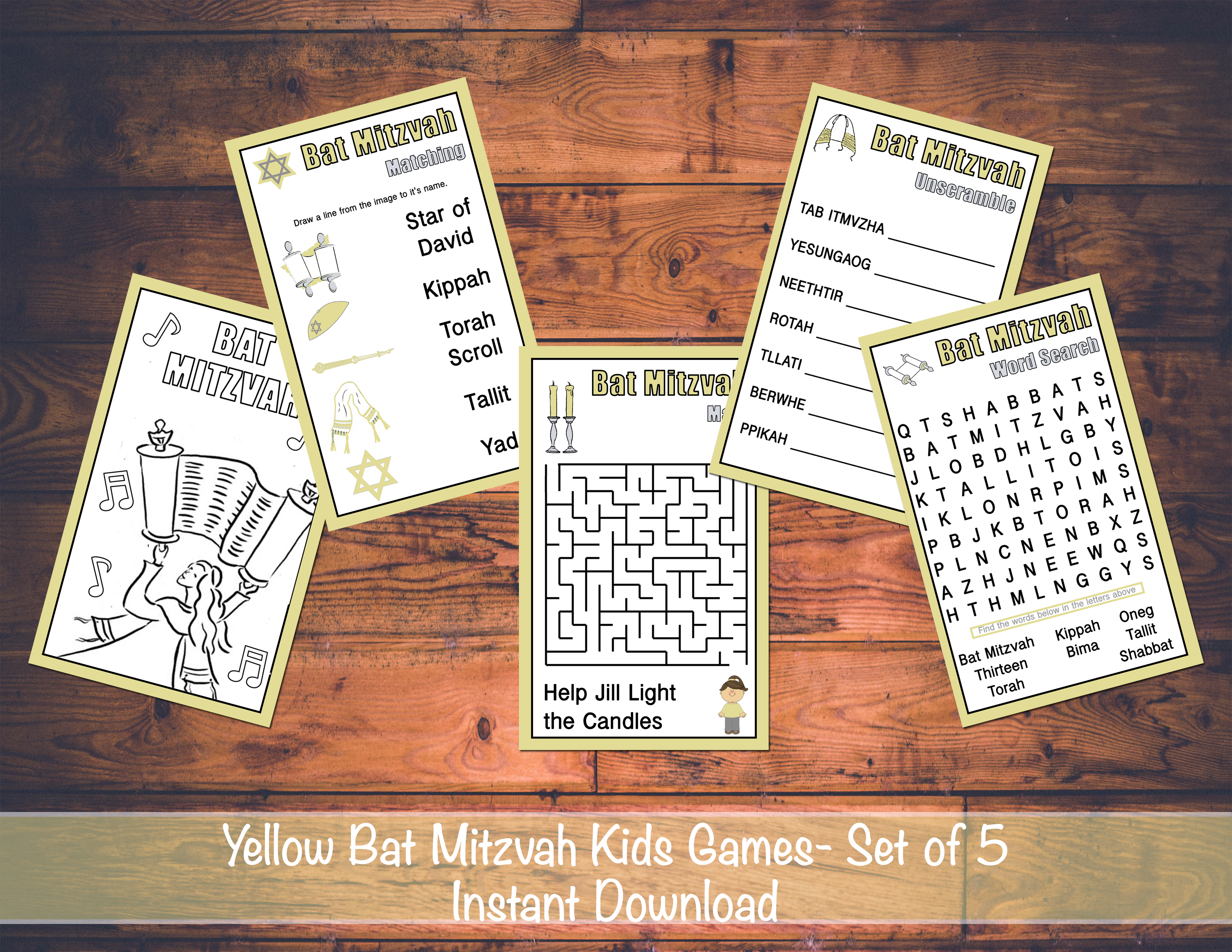 Bar and Bat Mitzvah Printable Games for Kids – Easy Event Ideas